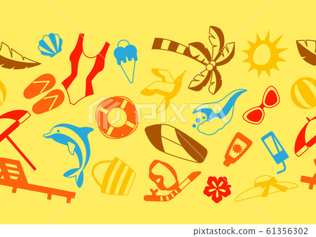 Seamless pattern with summer and beach objects. - Stock Illustration ...