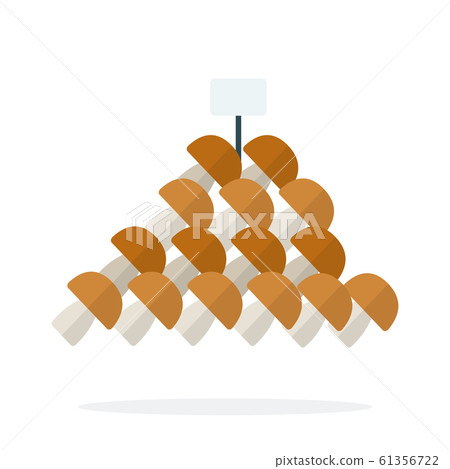 Mushrooms with a price tag flat isolated - Stock Illustration [61356722 ...