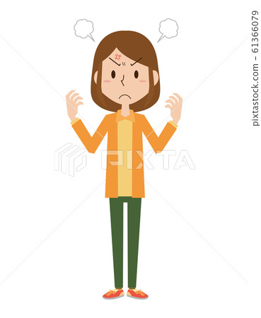 Angry, angry, woman, pose, facial expression - Stock Illustration ...