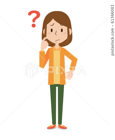 Doubt, woman, facial expression, emotion - Stock Illustration [61366083 ...