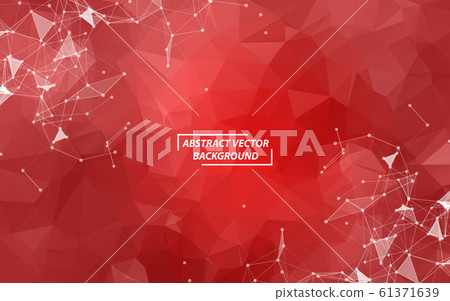 Red Polygonal background molecule and - Stock Illustration [61371639 ...
