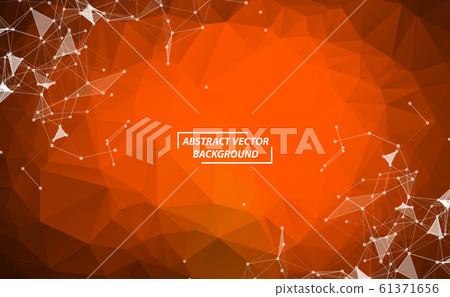 Orange Polygonal background molecule and - Stock Illustration [61371656 ...