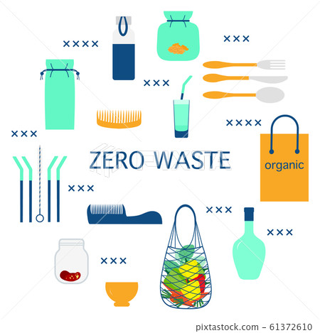 Eco friendly lifestyle Zero waste Reusable product - Stock Illustration ...