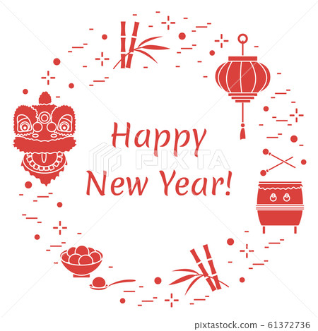 Chinese New Year symbol 2020 holiday traditions - Stock Illustration ...
