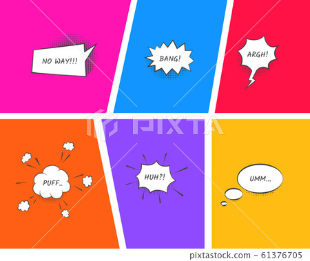 Comic Speech Bubbles Signs Thin Line Icon Set.... - Stock Illustration ...