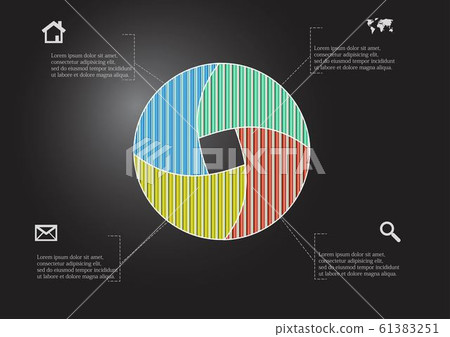 Circle divided to four parts filled by color - Stock Illustration ...