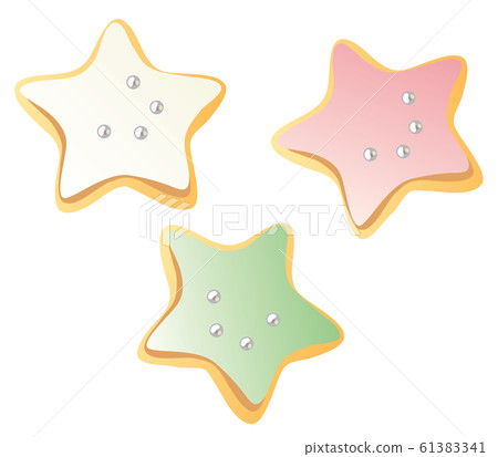 A set of star-shaped icing cookies - Stock Illustration [61383341] - PIXTA