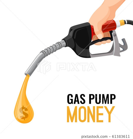 Gas, gasoline pump money concept. Cost for... - Stock Illustration ...