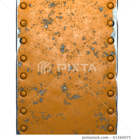 Rusty metal strip with rivets on the center... - Stock Illustration ...