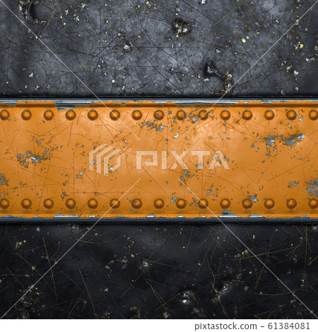 Rusty metal strip with rivets on the center... - Stock Illustration ...