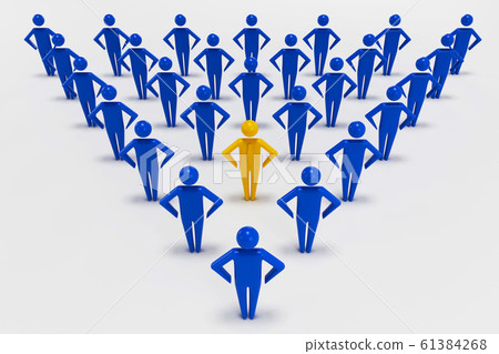 Leader in front of team of successful... - Stock Illustration [61384268 ...