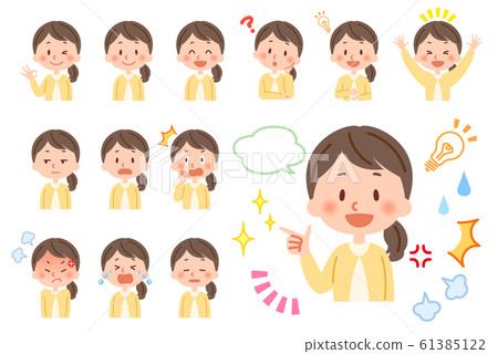 Teacher (female) expression set - Stock Illustration [61385122] - PIXTA