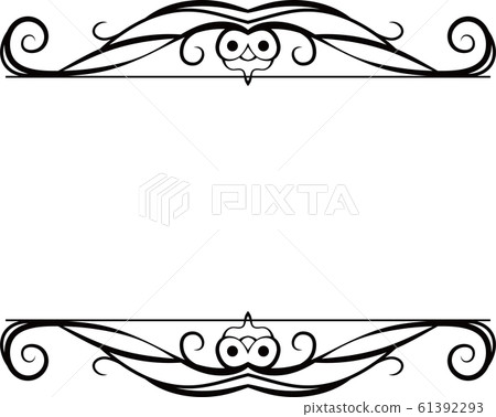 Top and bottom antique frame modern retro... - Stock Illustration ...