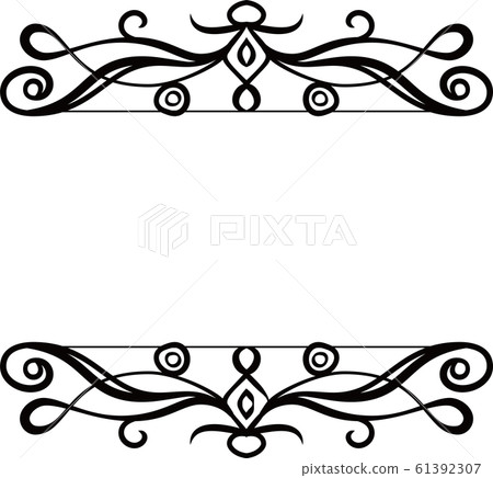 Top and bottom antique frame modern retro... - Stock Illustration ...