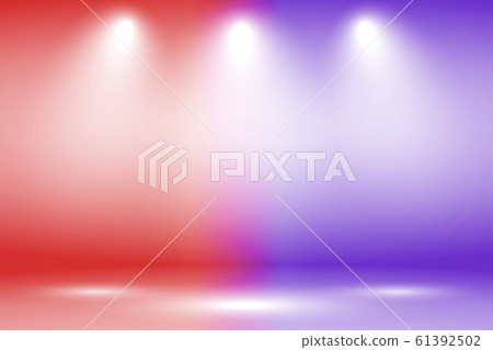 Studio room with lighting effect red and blue... - Stock Illustration ...