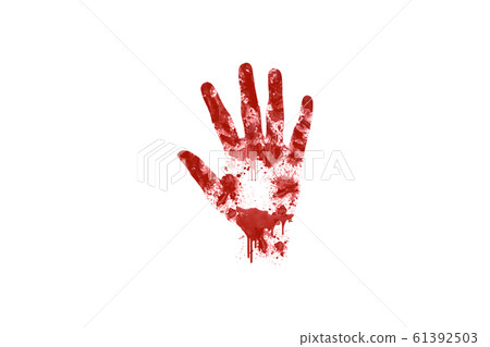 Bloody palms print isolated on white background. - Stock Illustration ...