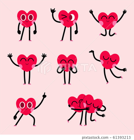 cute heart character design collection - Stock Illustration [61393213 ...