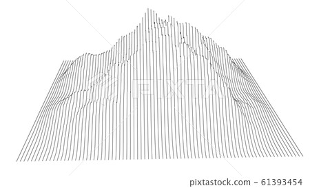Curve lines in shape of part of mountain range - Stock Illustration ...