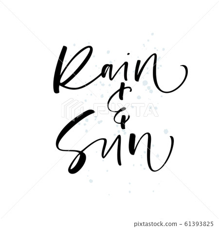 Rain and sun card. Modern brush calligraphy. - Stock Illustration ...