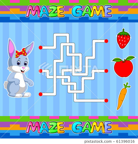 Help rabbit find the right path to carrot.... - Stock Illustration ...