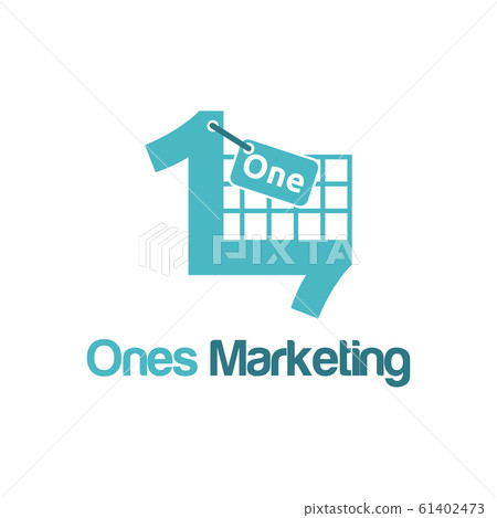 number one. shop cart and label. marketing logo - Stock Illustration ...