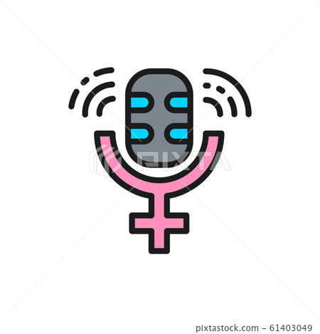 Microphone with gender female symbol, public... - Stock Illustration ...