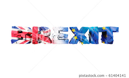 Cracked Brexit text concept. 3D illustration - Stock Illustration ...