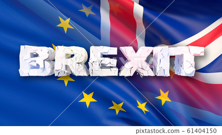 3D illustration of cracked Brexit concept with... - Stock Illustration ...