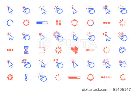 Pointer click icon. Web clicks pointer cursor,... - Stock Illustration [61406147] - PIXTA