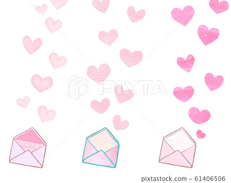 Three pink love letters with heart-shaped mail - Stock Illustration ...