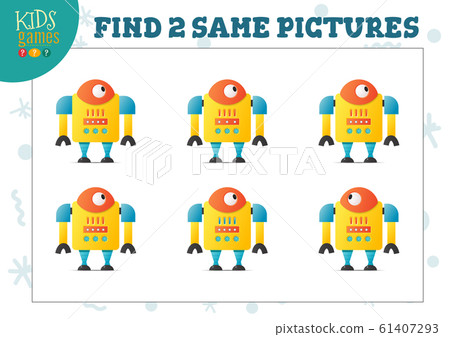 Find two same pictures kids game vector... - Stock Illustration ...