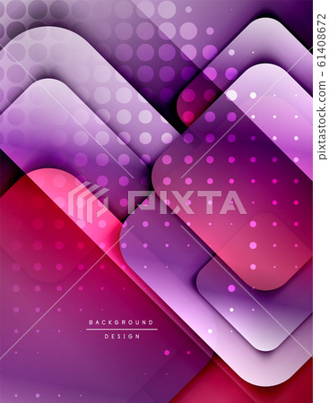 Rounded squares shapes composition geometric... - Stock Illustration [61408672] - PIXTA