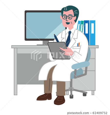 Doctor / Senior / Men / Carte Interview /... - Stock Illustration ...