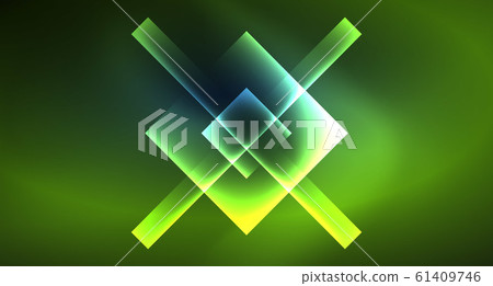 Neon glowing techno square rectangle lines,... - Stock Illustration ...