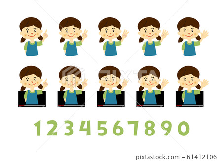 Girl numbers order - Stock Illustration [61412106] - PIXTA