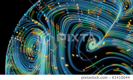Neon glowing twisted cosmic lines on the... - Stock Illustration ...