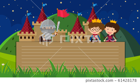 Paper template with prince and princess at the - Stock Illustration ...