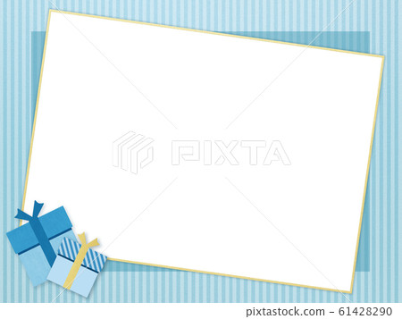 Background-blue-stripes-frame - Stock Illustration [61428290] - PIXTA