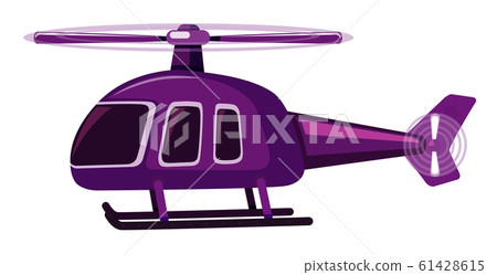 Single picture of purple helicopter on white - Stock Illustration ...