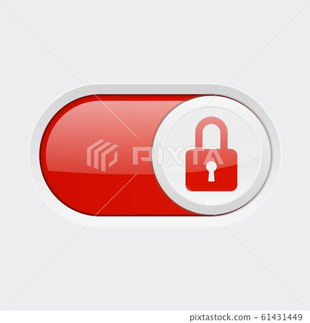 Closed button. Toggle switch red button - Stock Illustration [61431449 ...