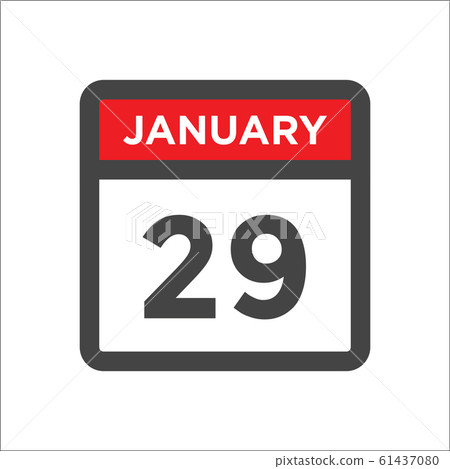 January 29 calendar icon including day of month - Stock Illustration ...
