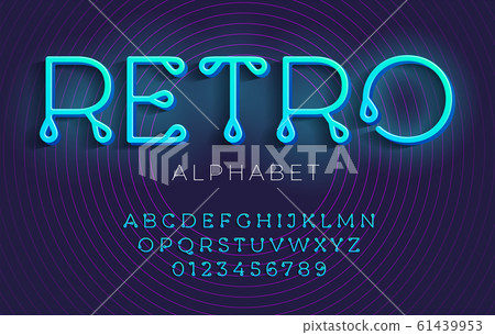 Thin stylized retro alphabet and font with a... - Stock Illustration ...