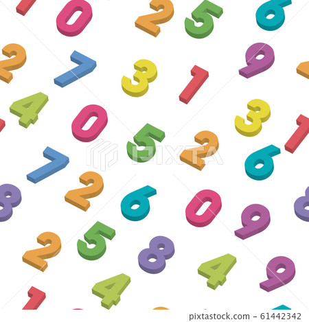 Mosaic of colorful 3D digits. Background of... - Stock Illustration ...