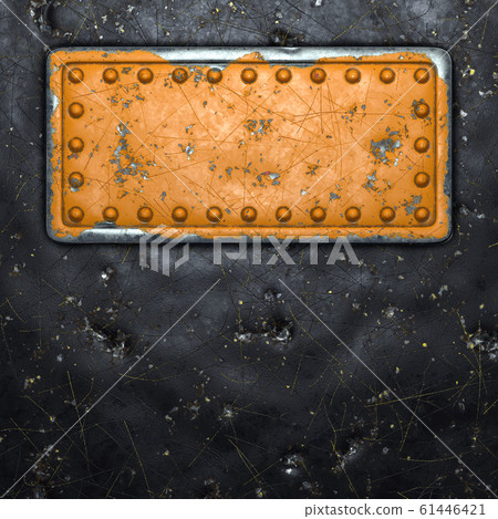 Rusty metal strip with rivets on the center... - Stock Illustration ...