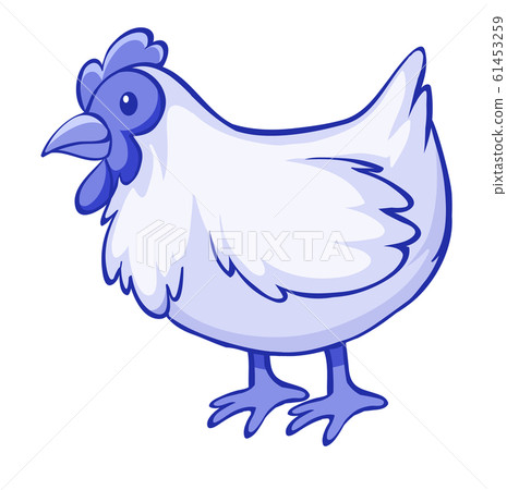 Blue chicken on white background - Stock Illustration [61453259] - PIXTA