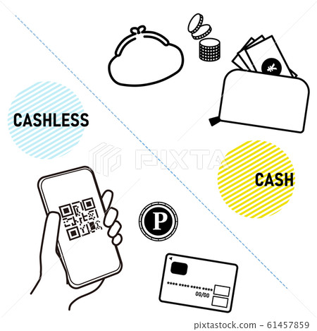 Cash cashless illustration - Stock Illustration [61457859] - PIXTA