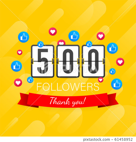 500 followers, Thank You, social sites post. Thank - Stock Illustration ...