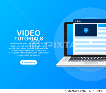 Video tutorials icon concept. Study and learning - Stock Illustration ...
