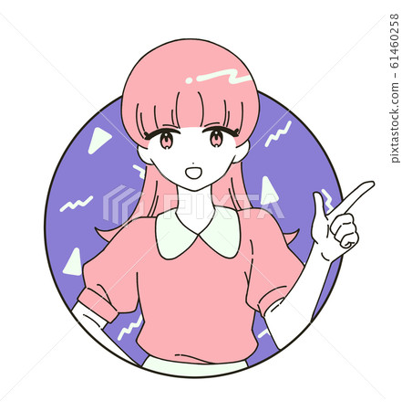 Pointing woman icon - Stock Illustration [61460258] - PIXTA