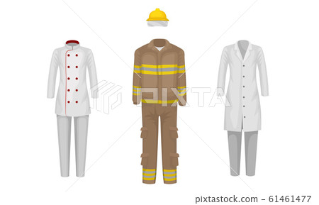 Working Uniform Vector Set. Wear and Clothing... - Stock Illustration ...
